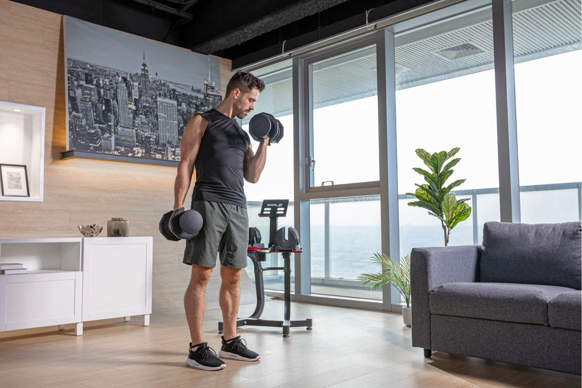 standing dumbbell routine
